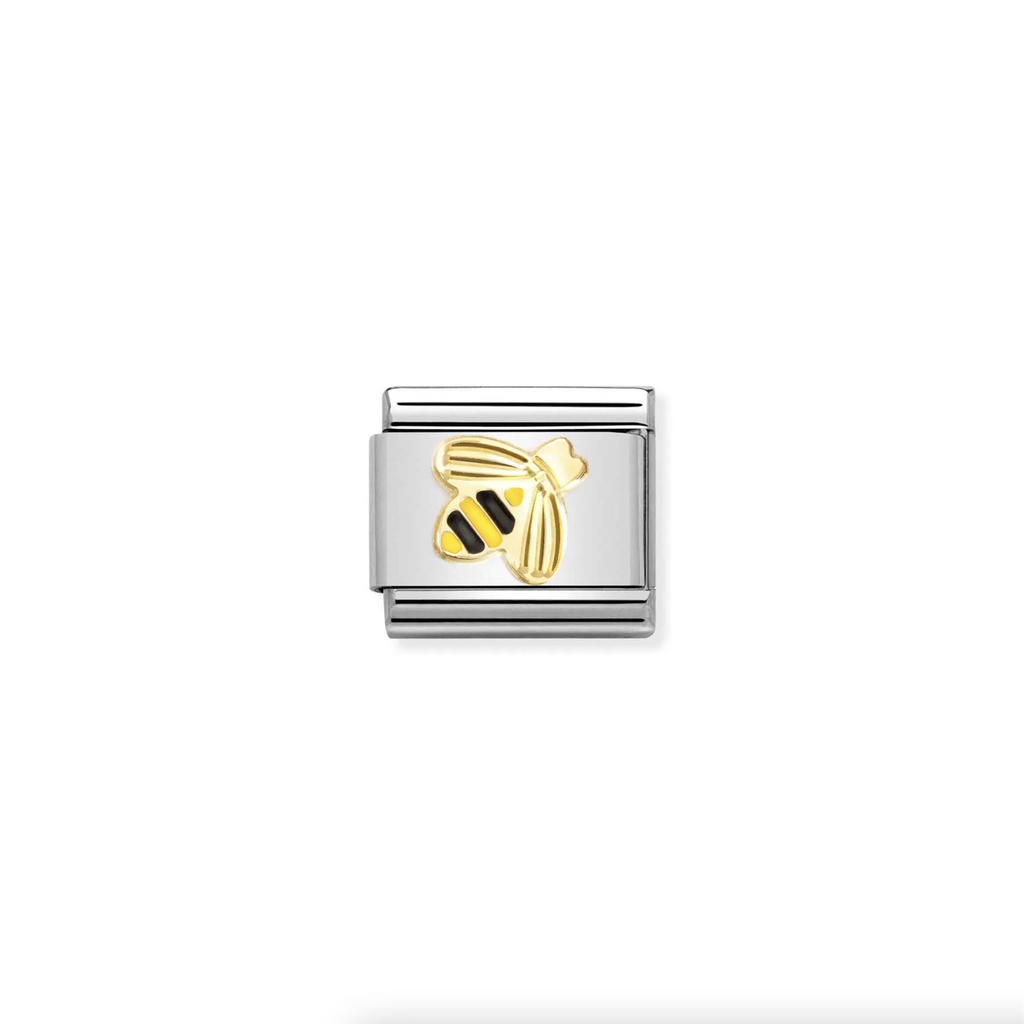 Nomination - Link SYMBOLS 18K Gold & Enamel DIAMOND-COATED BEE – Shine