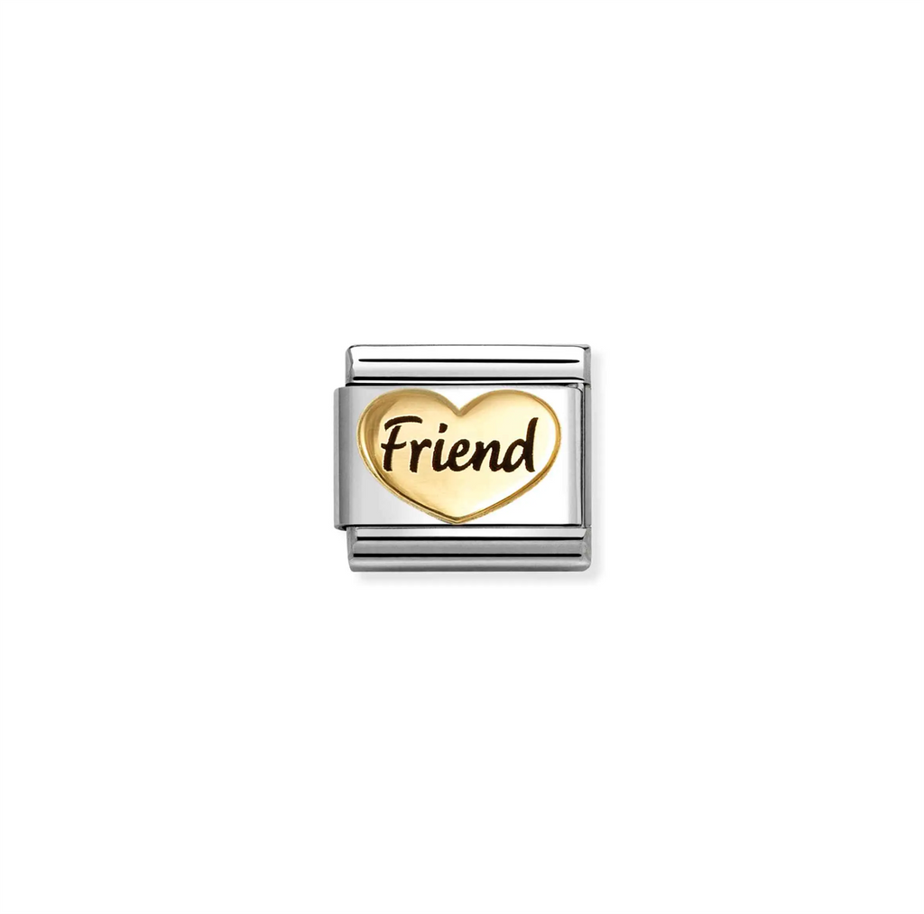 Nomination - Link SYMBOLS steel enamel and 18k gold FRIENDS HEART – Shine