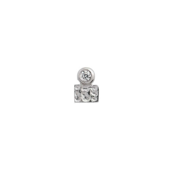 STINE A - Tres Petit La Mer earring W/Stone - Silver Single – Shine